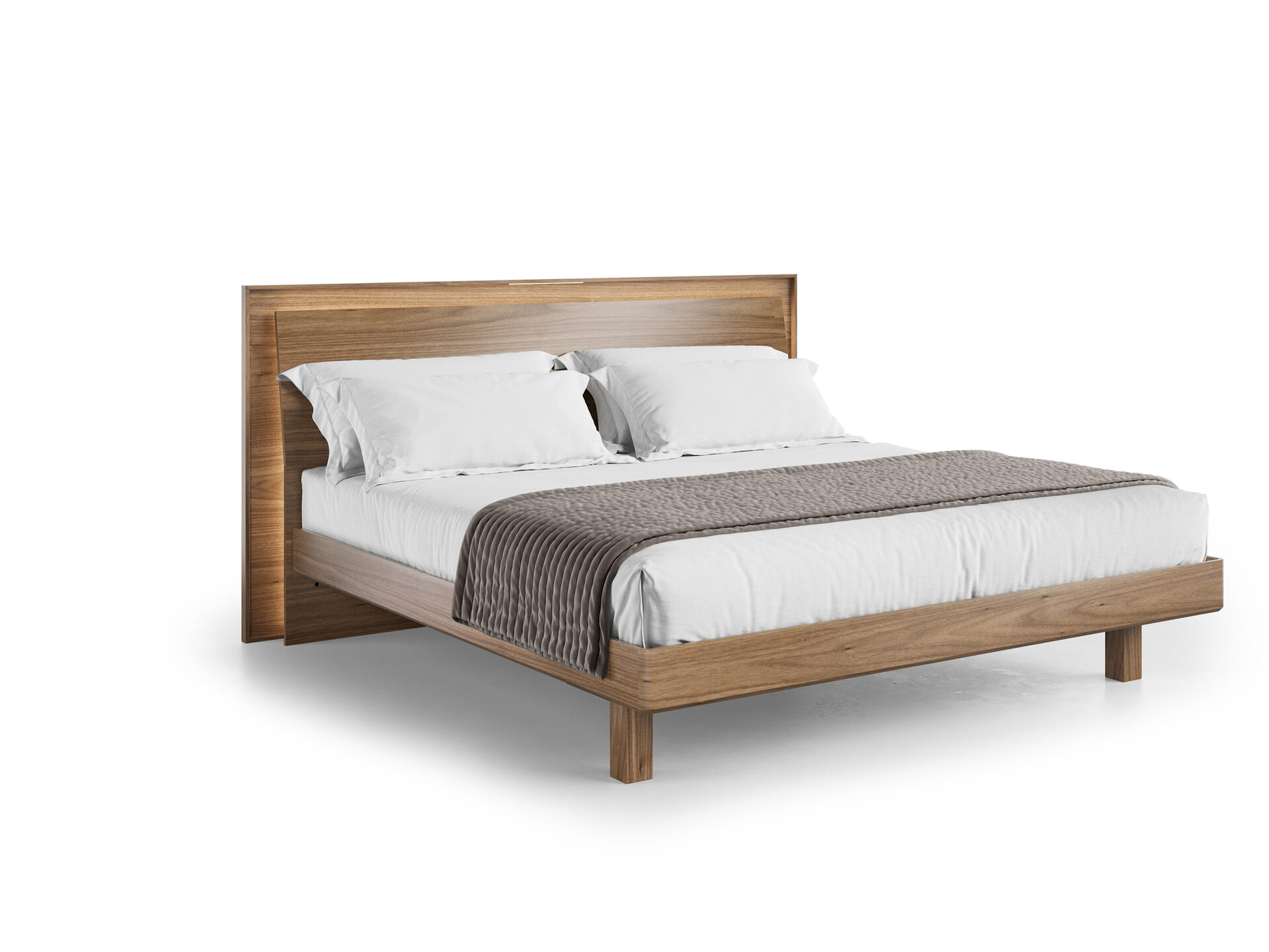 KAVA 9619 | Modern King Bed With Built-in Charging & Lighting | BDI Furniture