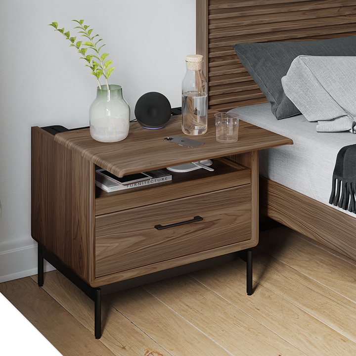 LINQ 9182 28-inch Modern Nightstand With Charging Station | BDI Furniture