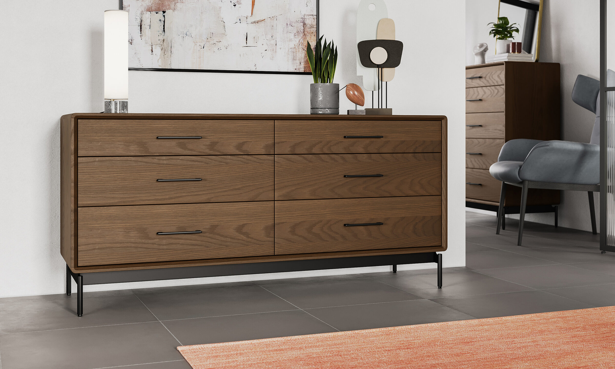 LINQ 9186 Wide 6-Drawer Modern Dresser | BDI Furniture