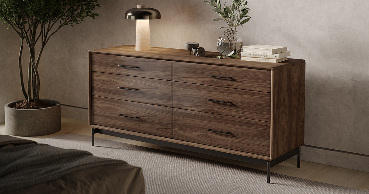 LINQ 9186 Wide 6-Drawer Modern Dresser | BDI Furniture