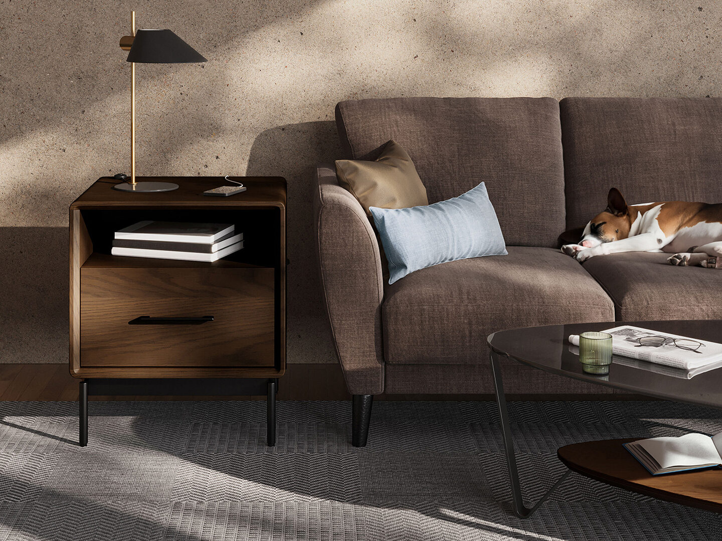 LINQ 9181 22-inch Modern Nightstand With Charging Station | BDI Furniture