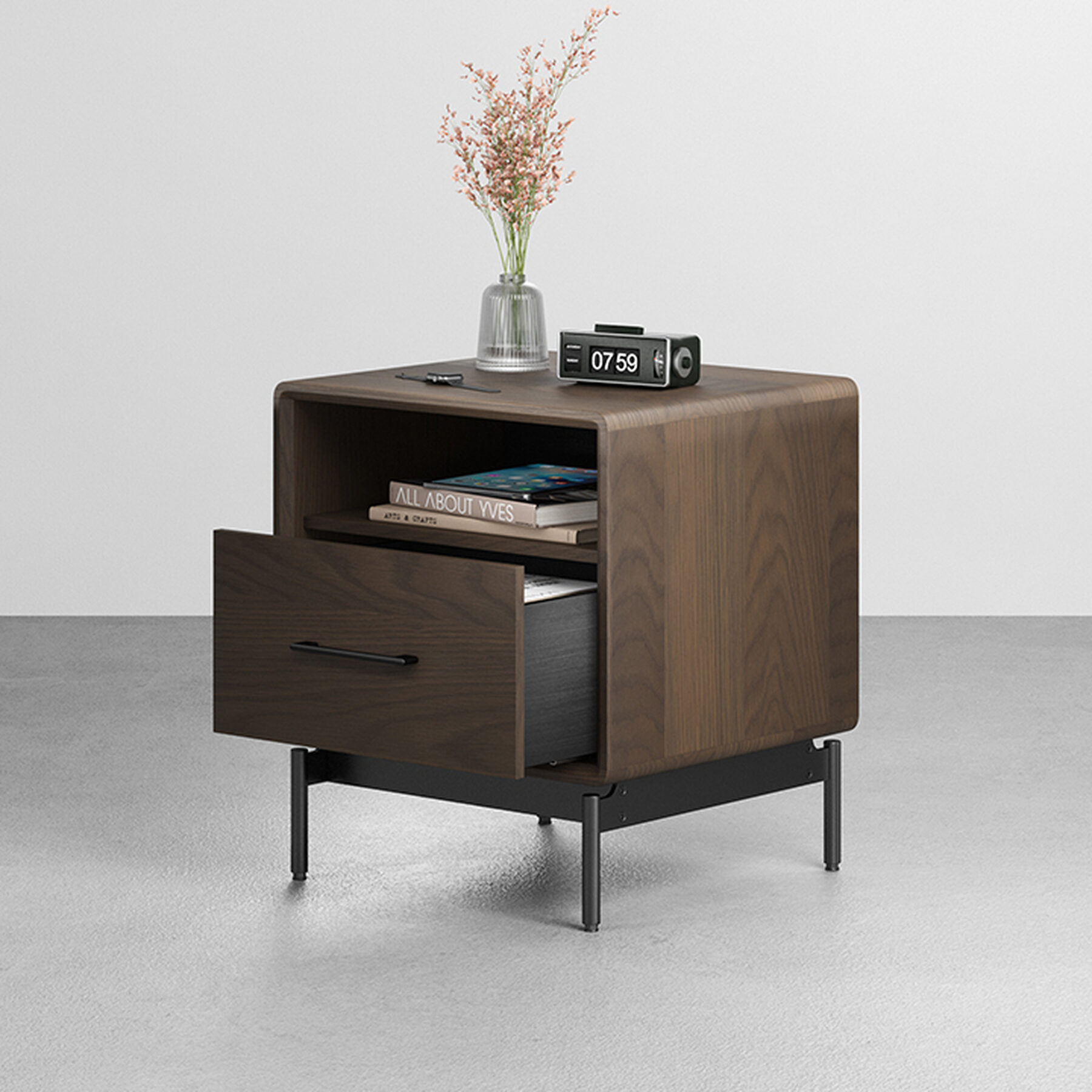 LINQ 9181 22-inch Modern Nightstand With Charging Station | BDI Furniture