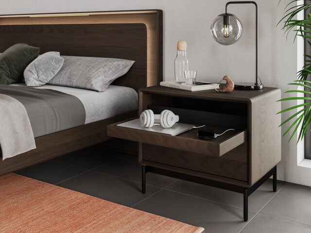 LINQ 9182 28-inch Modern Nightstand With Charging Station | BDI Furniture