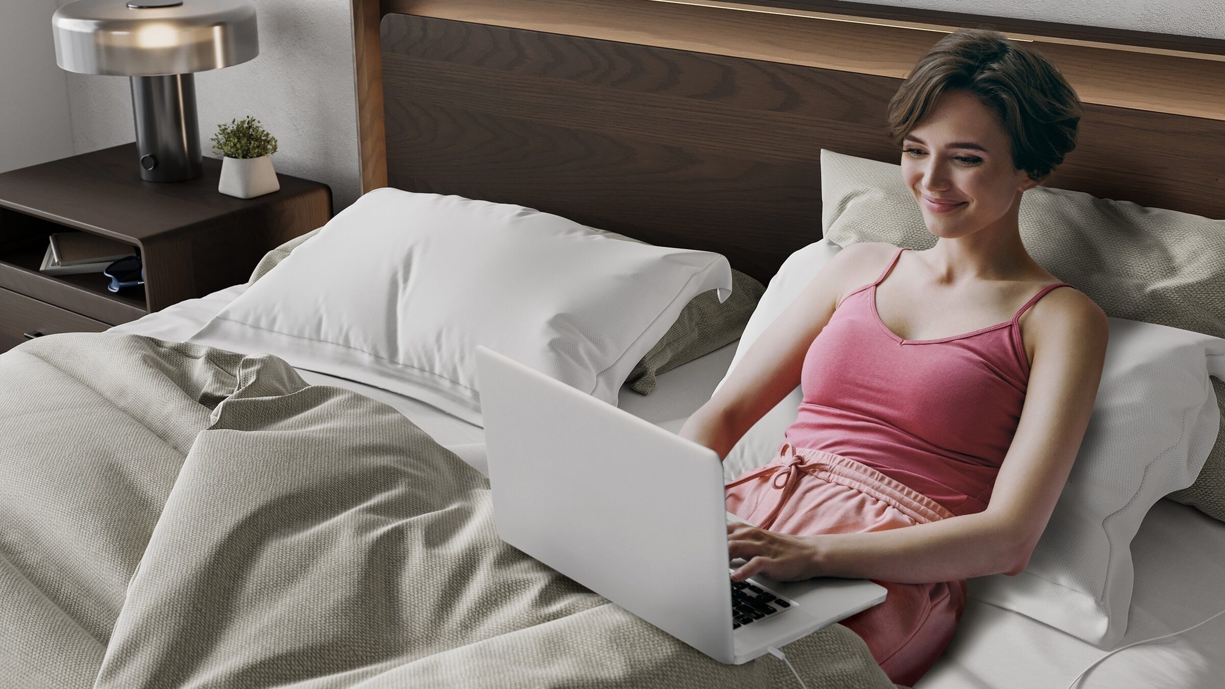 LINQ 9181 22-inch Modern Nightstand With Charging Station | BDI Furniture