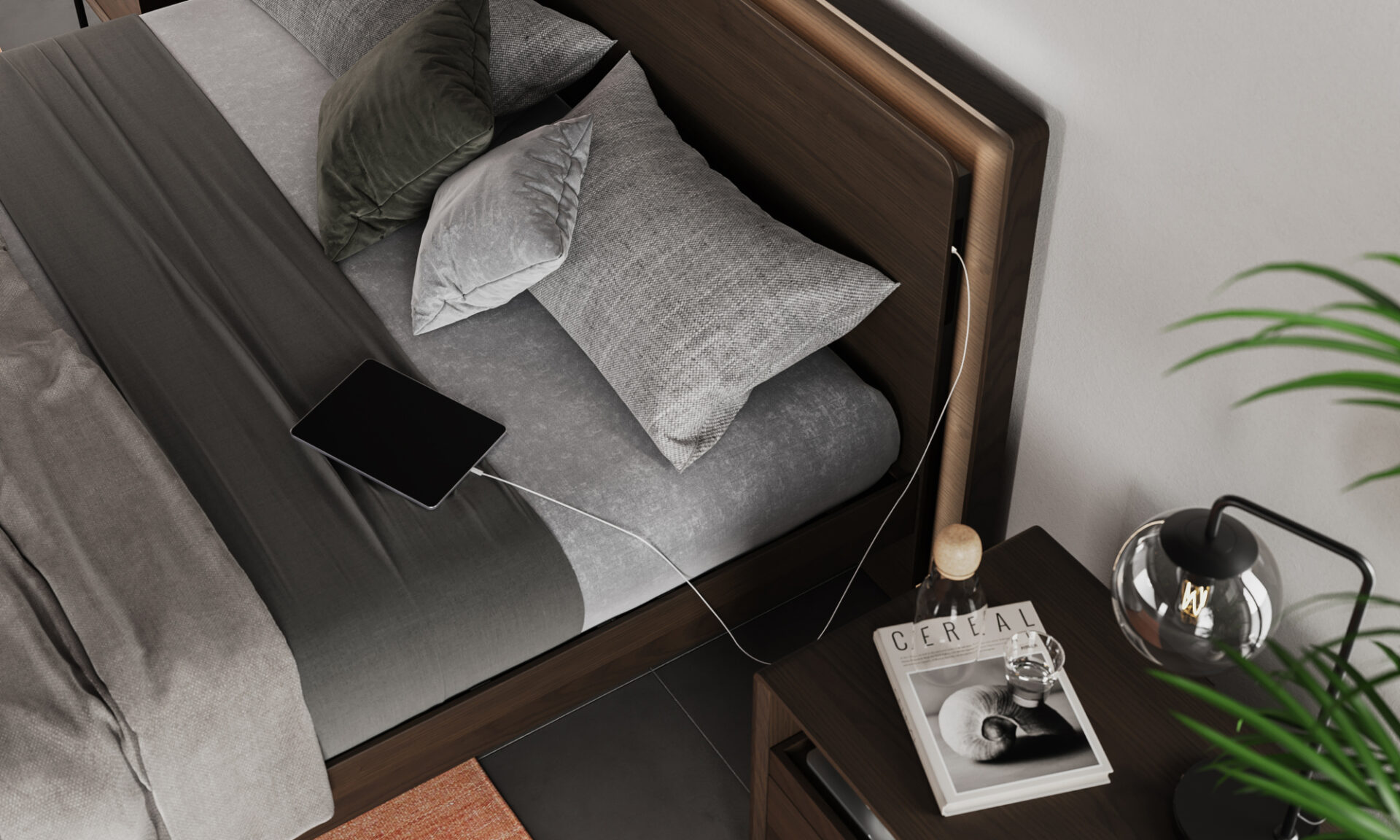 LINQ 9181 22-inch Modern Nightstand With Charging Station | BDI Furniture