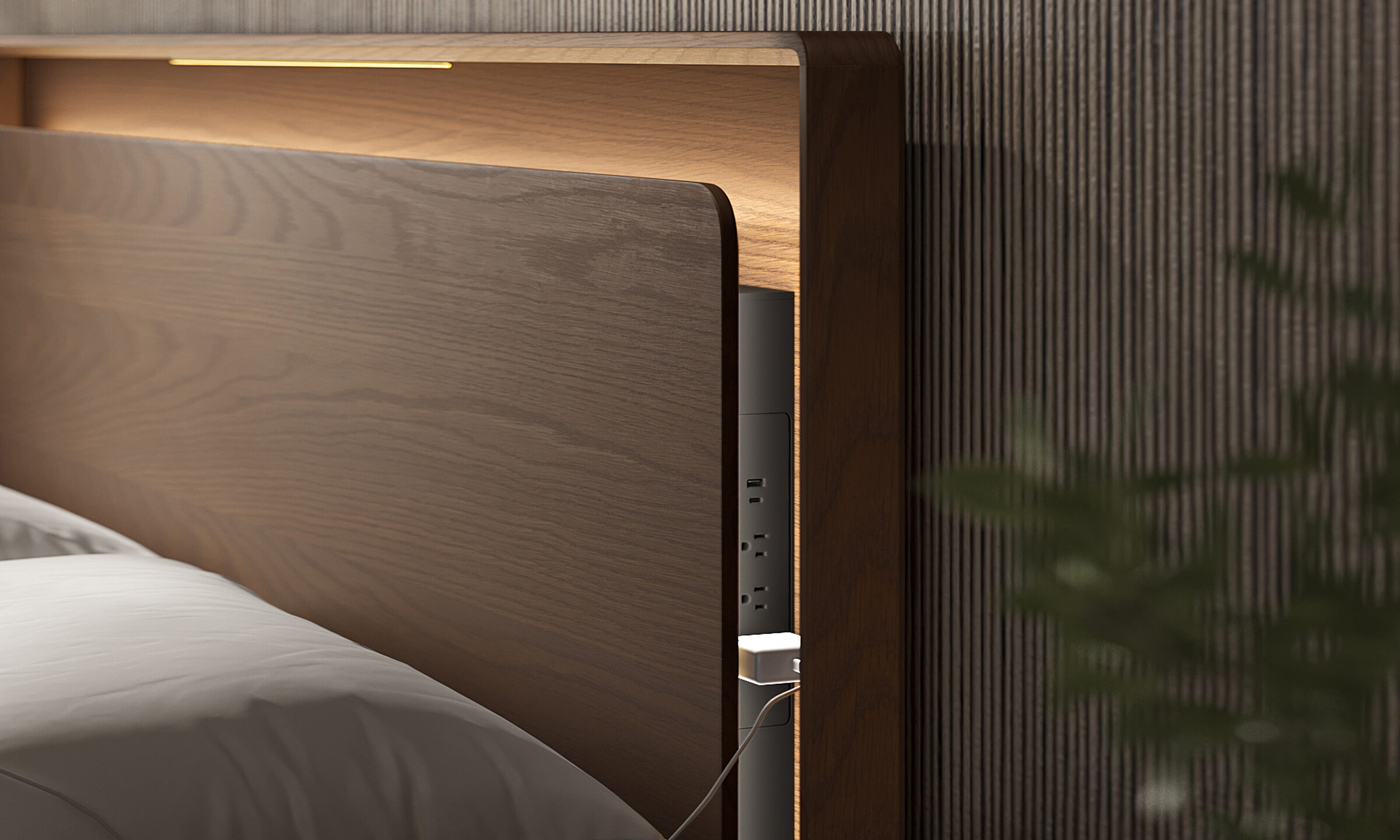 LINQ 9181 22-inch Modern Nightstand With Charging Station | BDI Furniture