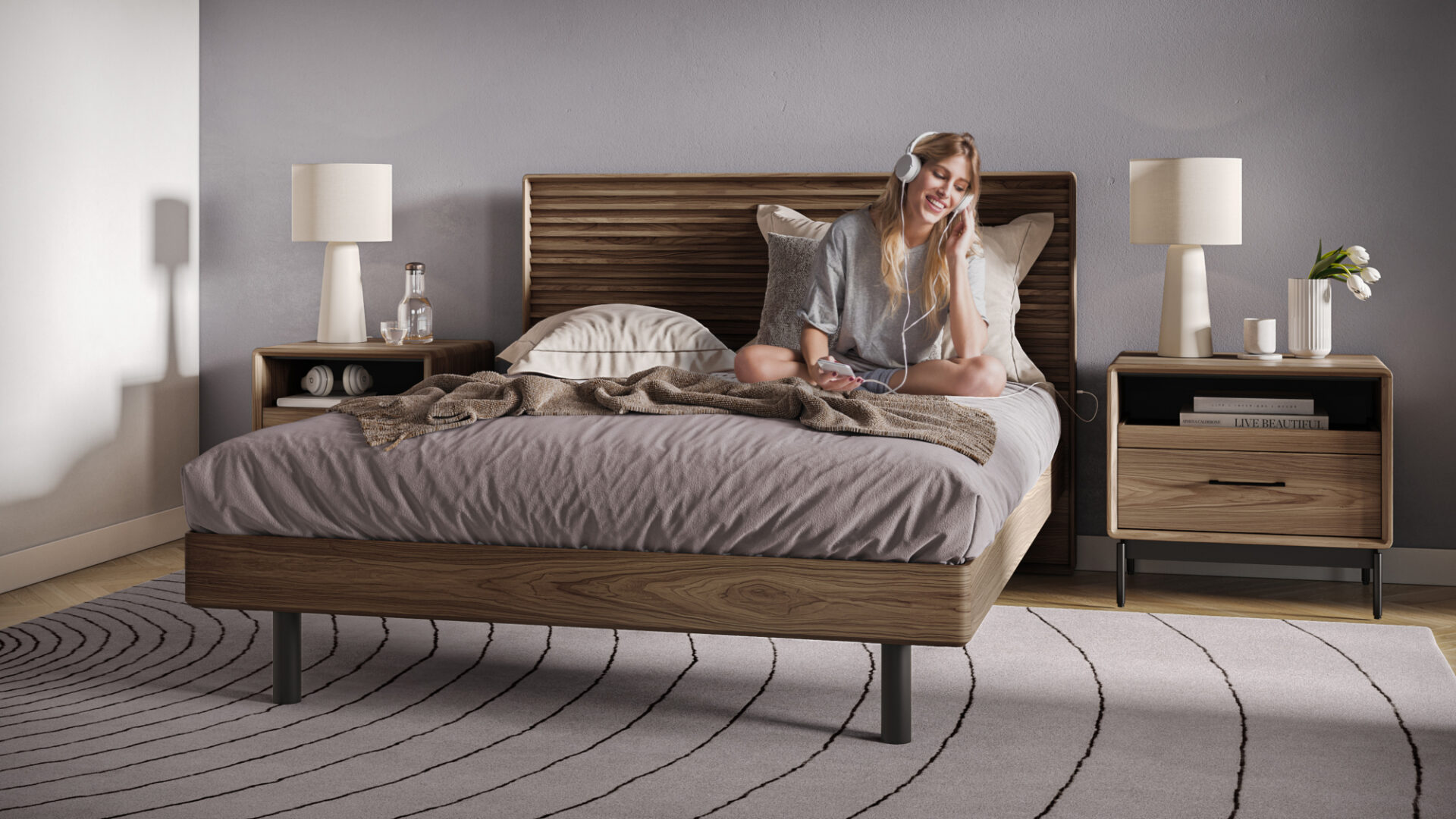 LINQ 9181 22-inch Modern Nightstand With Charging Station | BDI Furniture