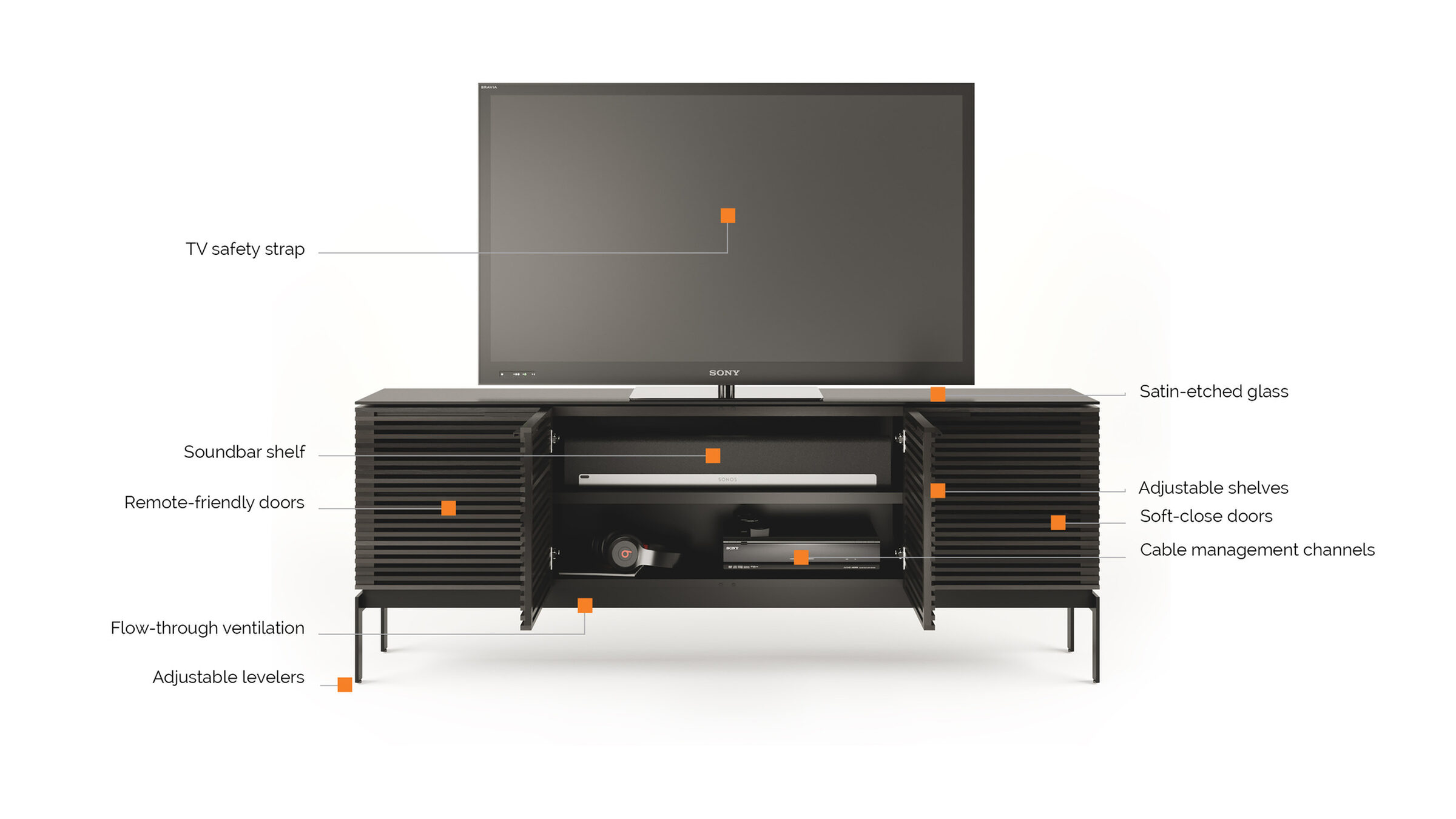 Corridor SV 7129 Slim TV Stand & Credenza | BDI Furniture