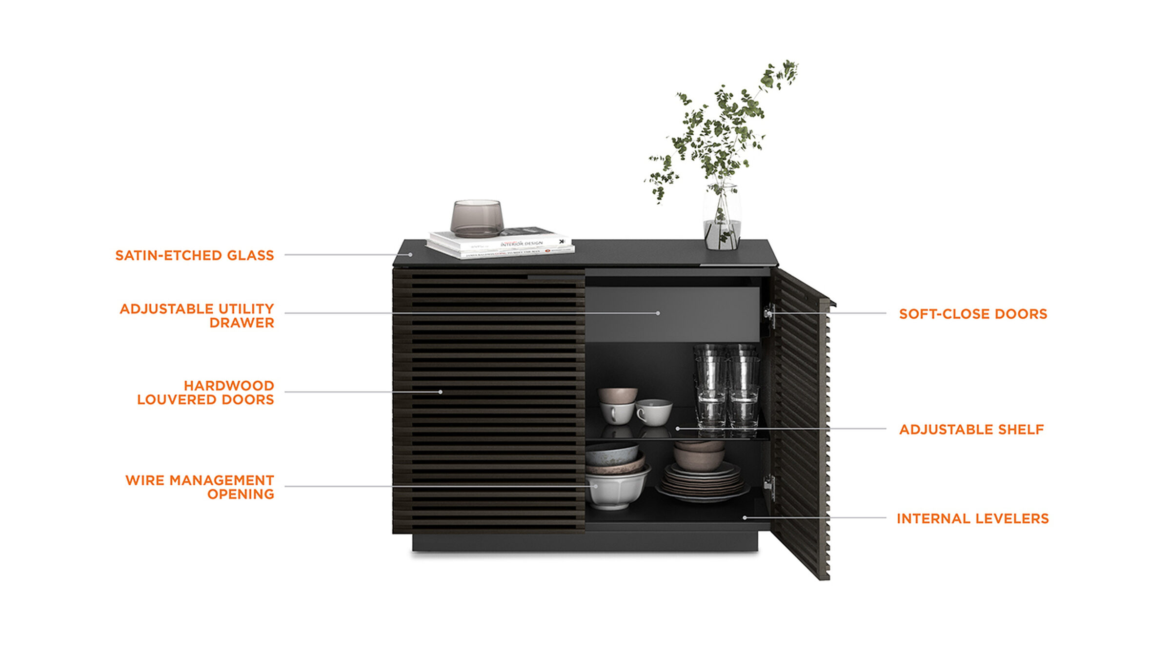 Corridor 8108 Modern 2-Door Storage Cabinet | BDI Furniture