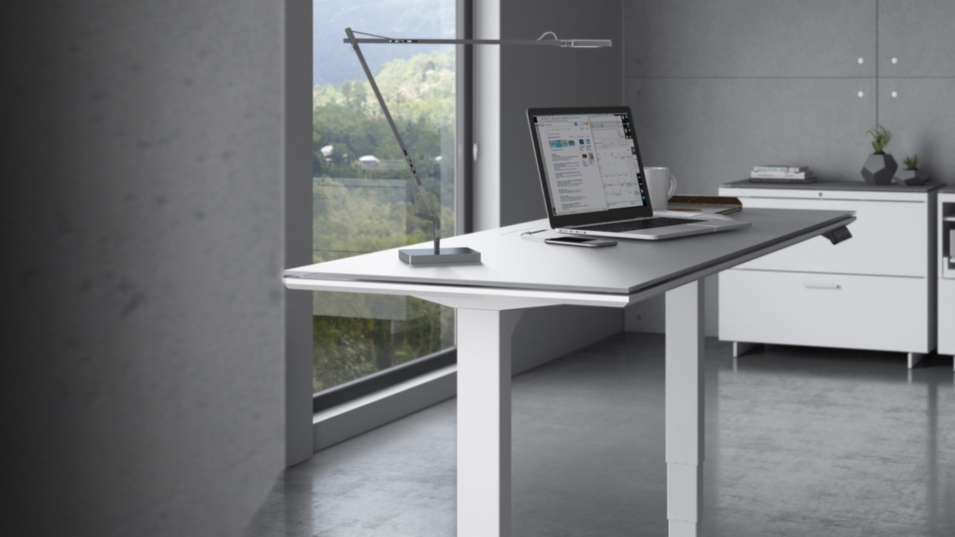 Centro 6451-2 Height Adjustable Standing Desk - 60"x24" | BDI Furniture