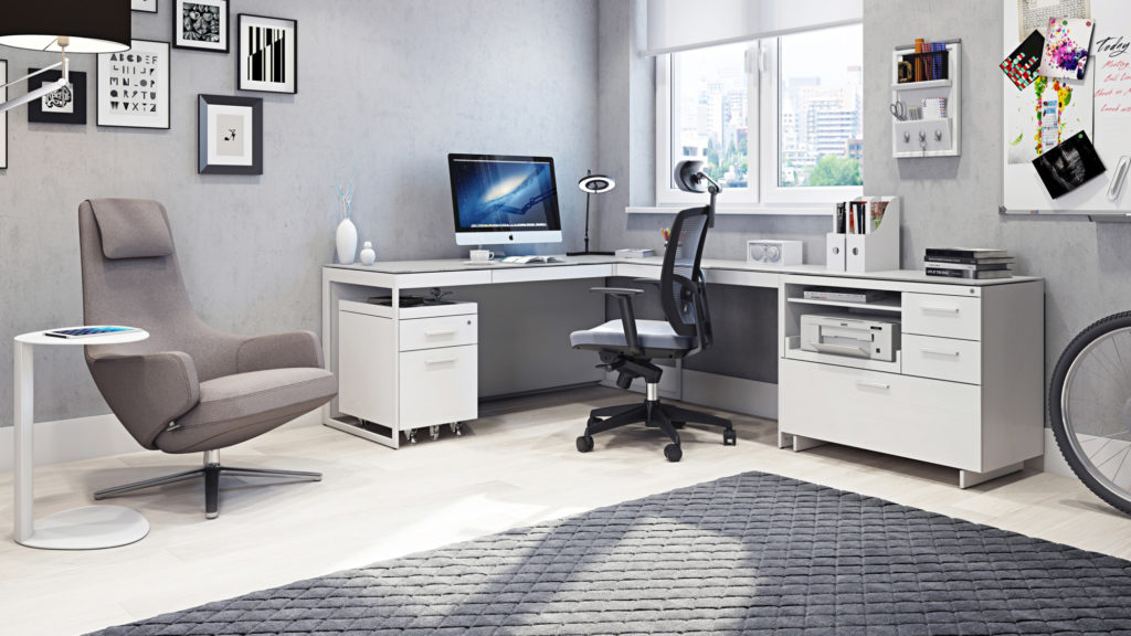 Centro 6402 White Desk Return | BDI Furniture
