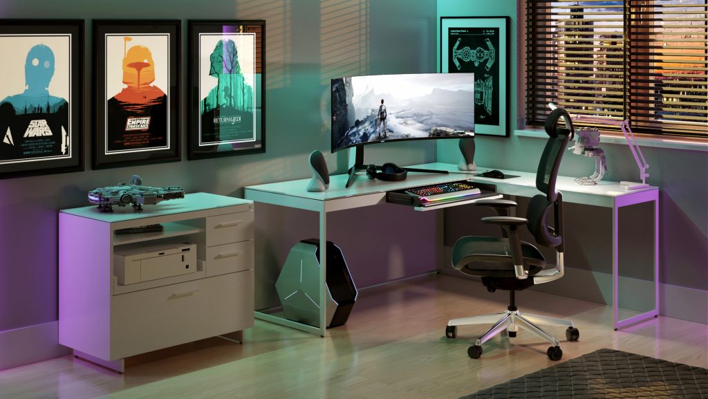 Centro 6401 Modern White Home Office Desk | BDI Furniture