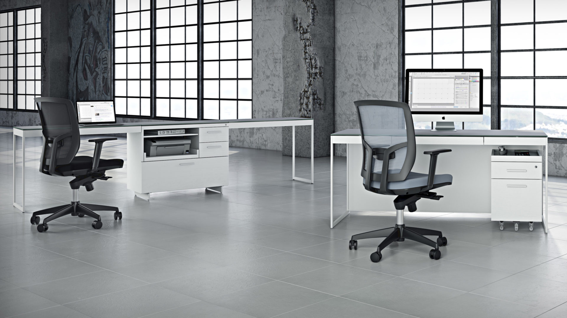 Centro 6402 White Desk Return | BDI Furniture