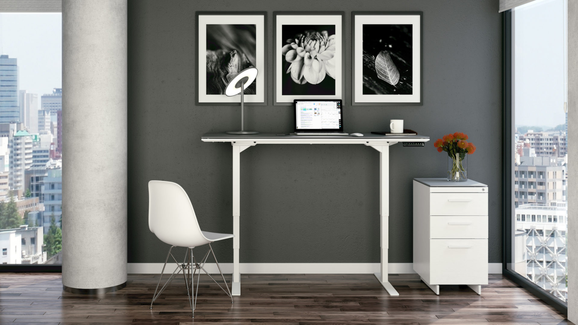 Centro 6401 Modern White Home Office Desk | BDI Furniture