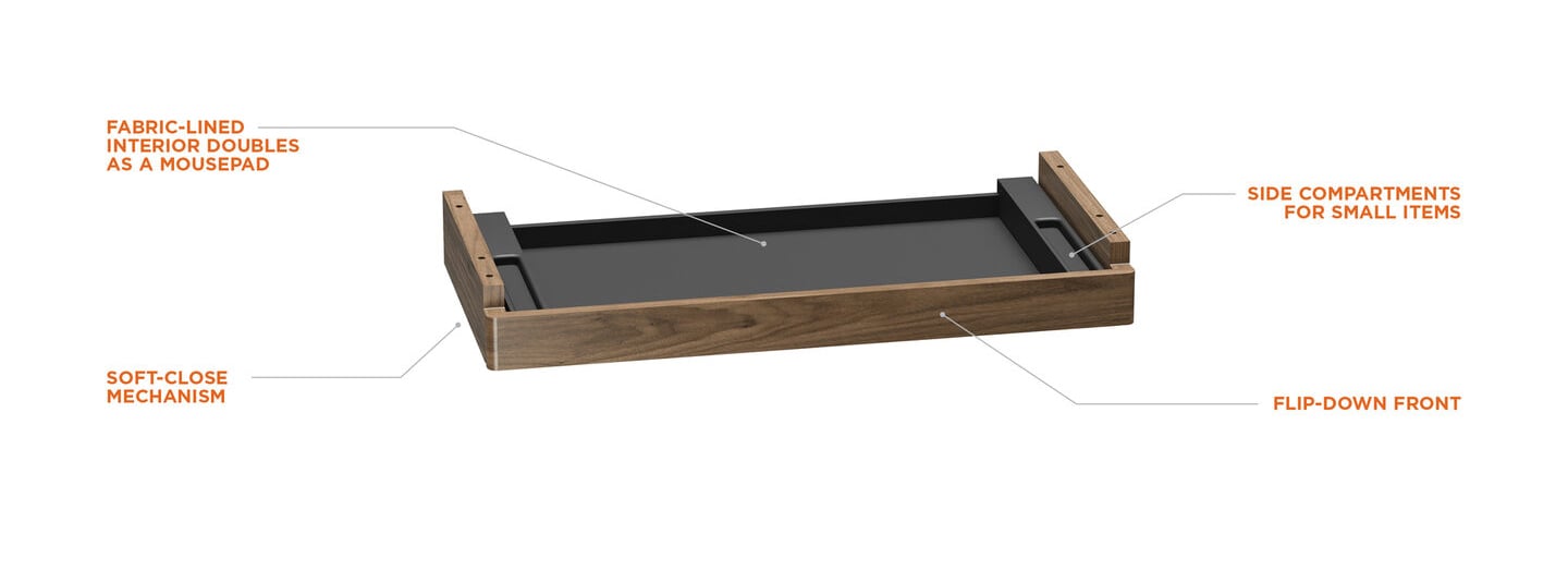 Luma 6769 Keyboard/Storage Drawer | BDI Furniture