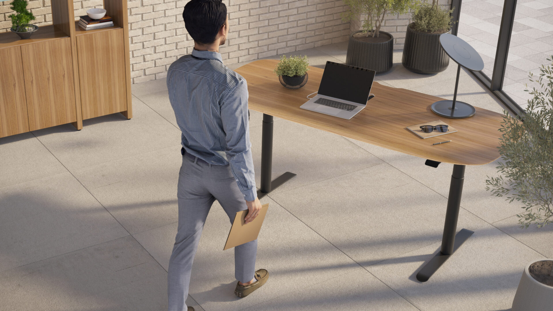 Soma 6352 Large Executive Style Standing Desk | BDI Furniture