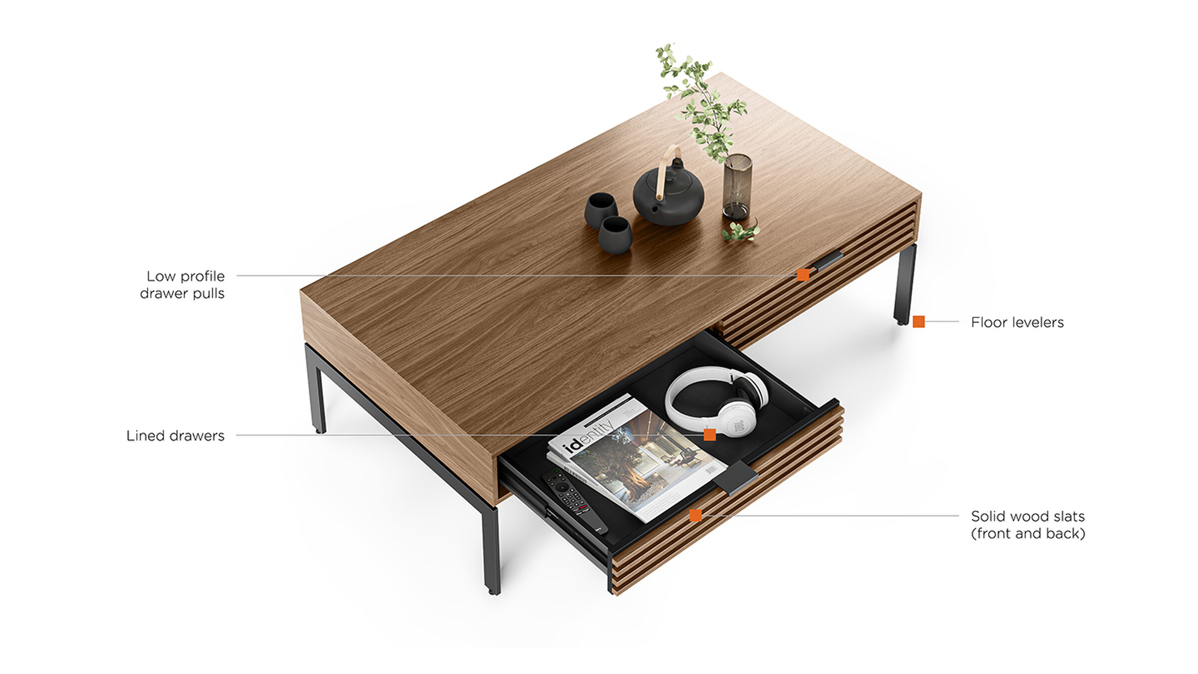 Cora 1172 Modern Wood Coffee Table | BDI Furniture