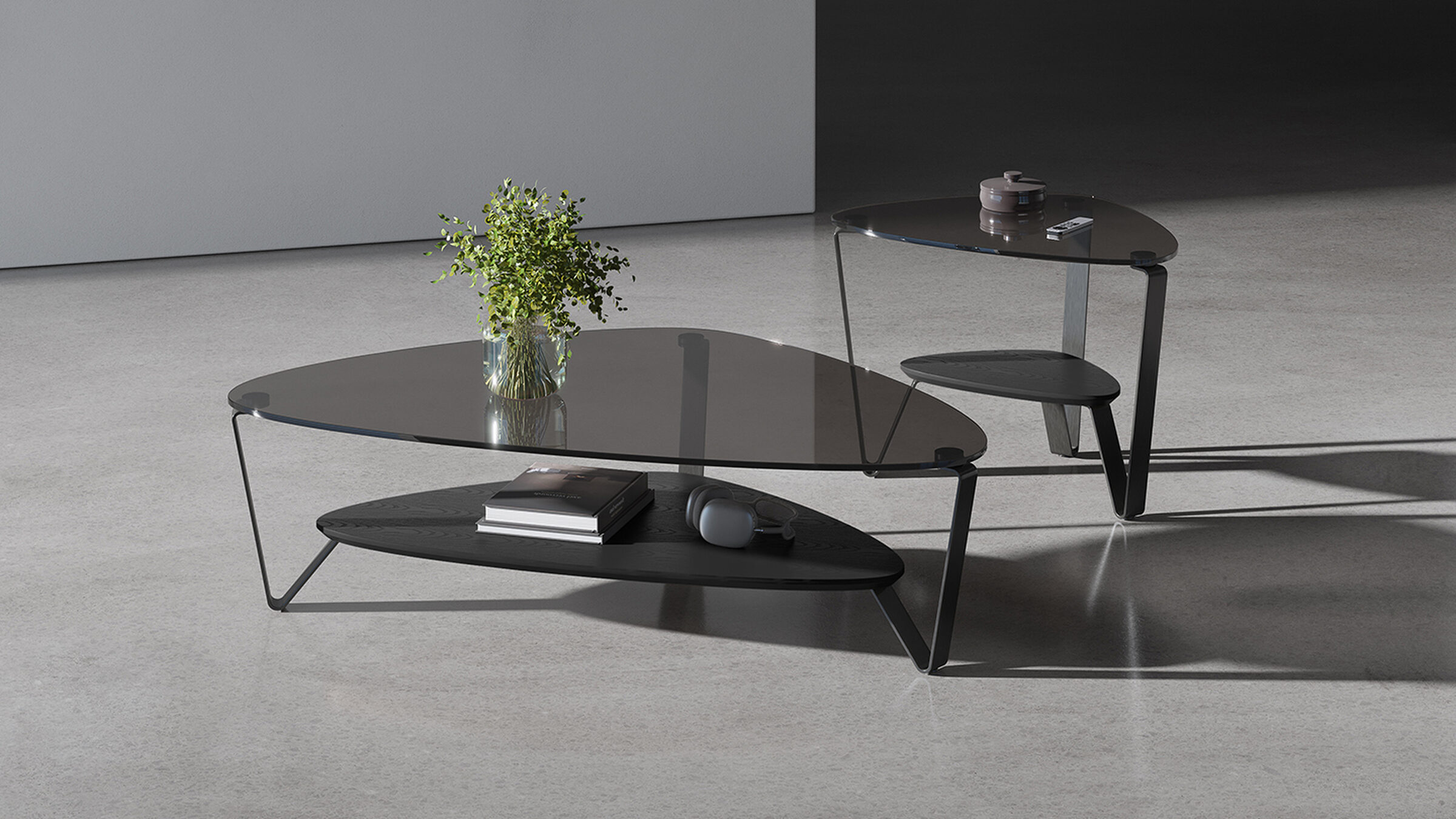 Dino 1363 Large Modern Glass Coffee Table | BDI Furniture