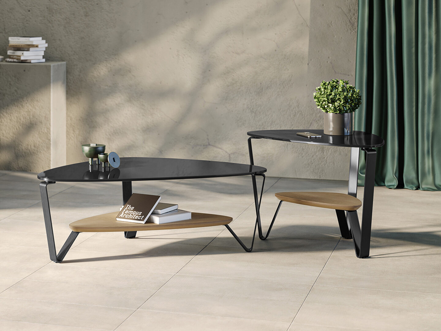 Dino 1364 Small Modern Glass Coffee Table | BDI Furniture
