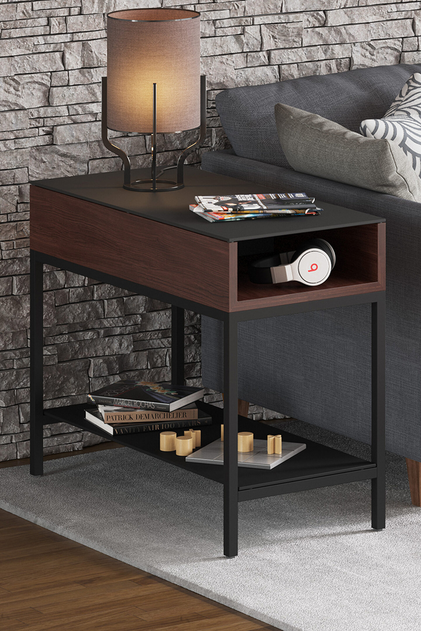Reveal 1196 Modern Glass Top End Table | BDI Furniture