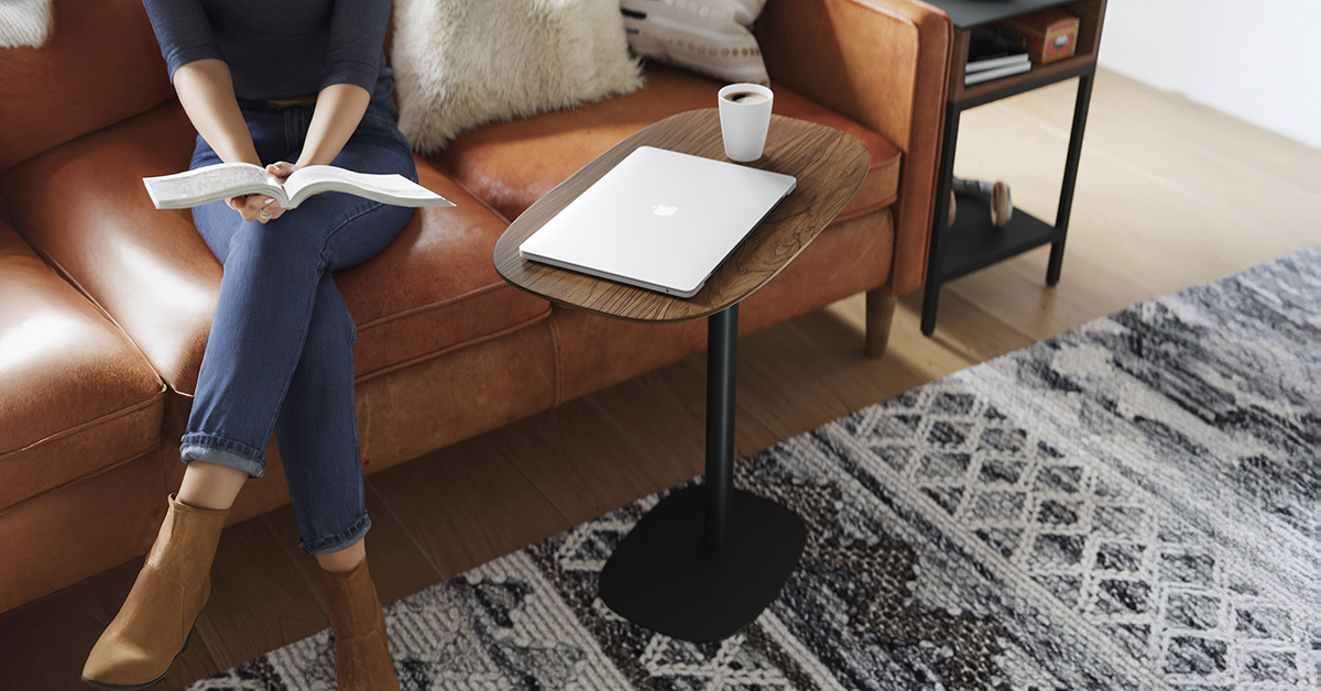 Serif 1046 Adjustable Wood Laptop Stand & End Table | BDI Furniture