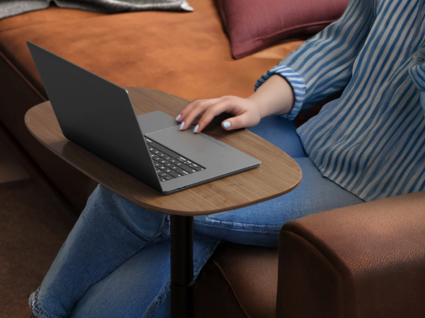 Serif 1046 Adjustable Wood Laptop Stand & End Table | BDI Furniture