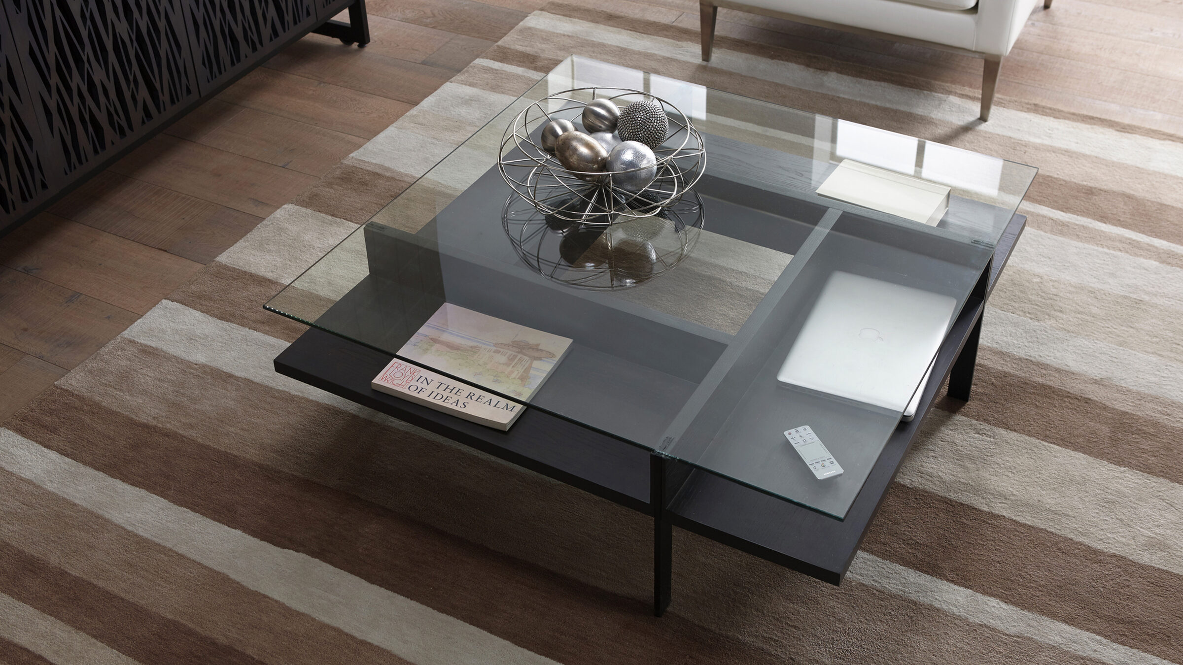 Terrace 1150 Modern Square Glass Coffee Table | BDI Furniture