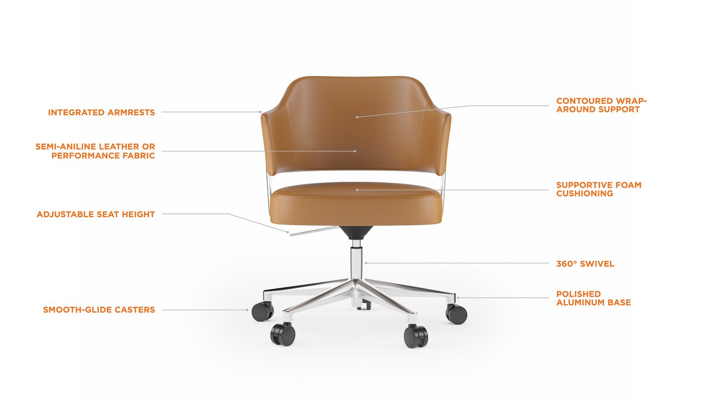 Circa Modern Office Task Chair | Leather & Fabric Home Office Seating ...
