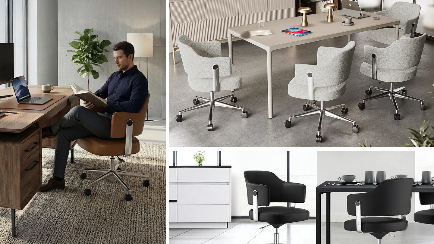 Circa Modern Office Task Chair | Leather & Fabric Home Office Seating ...
