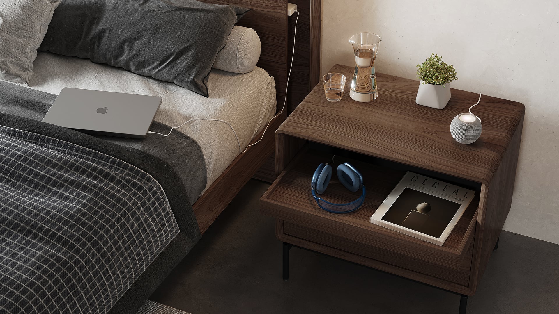 futuristic bedside table