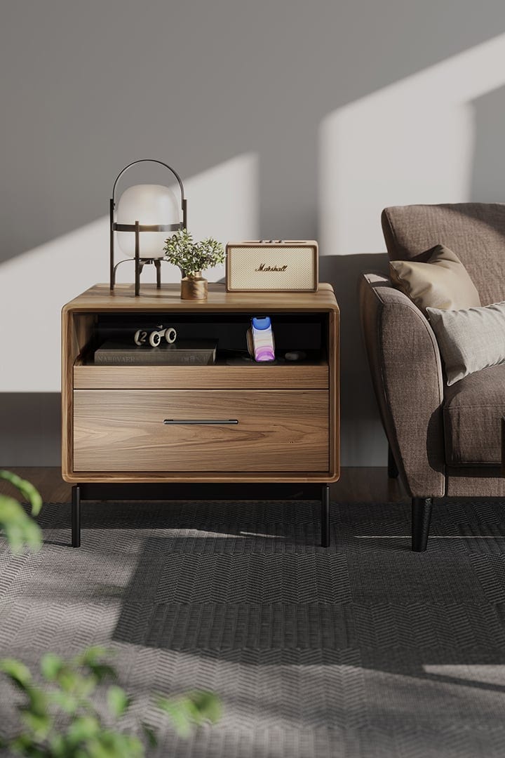 LINQ 9182 28-inch Modern Nightstand With Charging Station | BDI Furniture